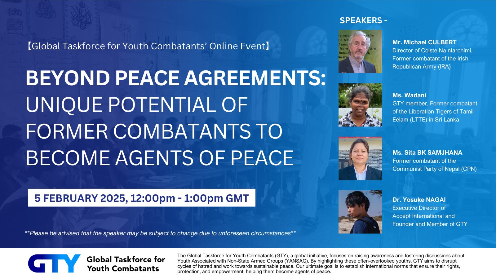 Online Event - Beyond Peace Agreements: Unique Potential of Former ...